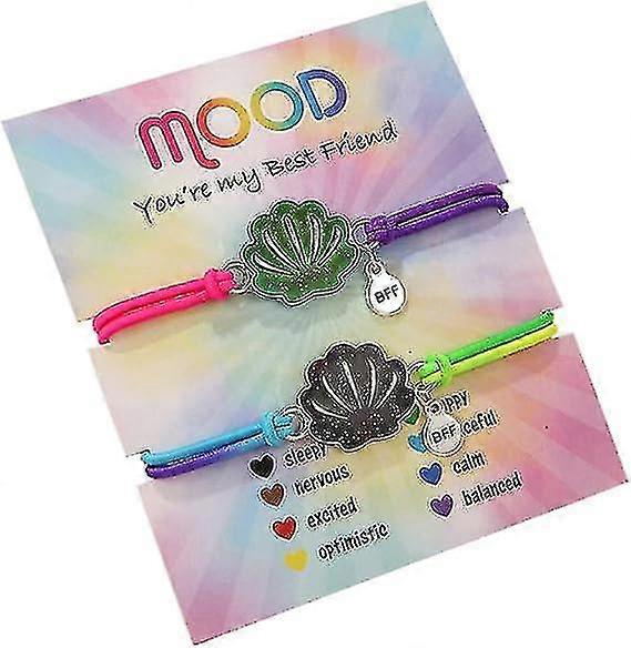 2pcs Temperature Sensing Color Changing Mood Bracelet, Cute Cartoon ...