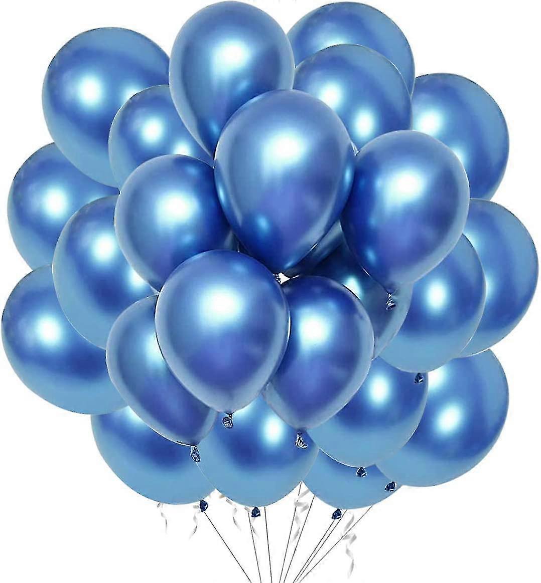 50pcs Blue Metallic Balloons For Party Shiny Blue Latex12 In | Fruugo UK