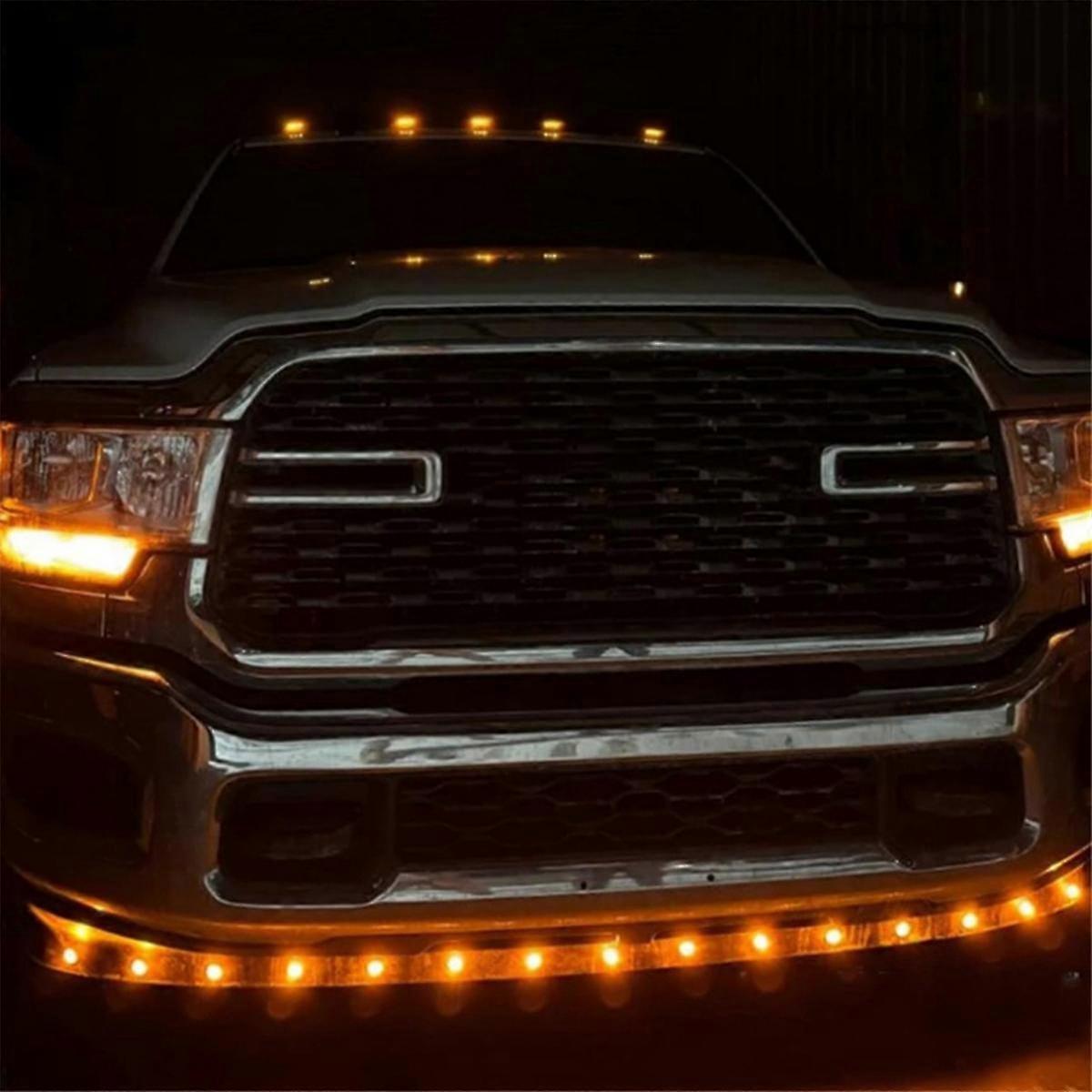 9 LED Car Cab Roof Marker Lights For Truck SUV LED DC 12V Black Smoked ...