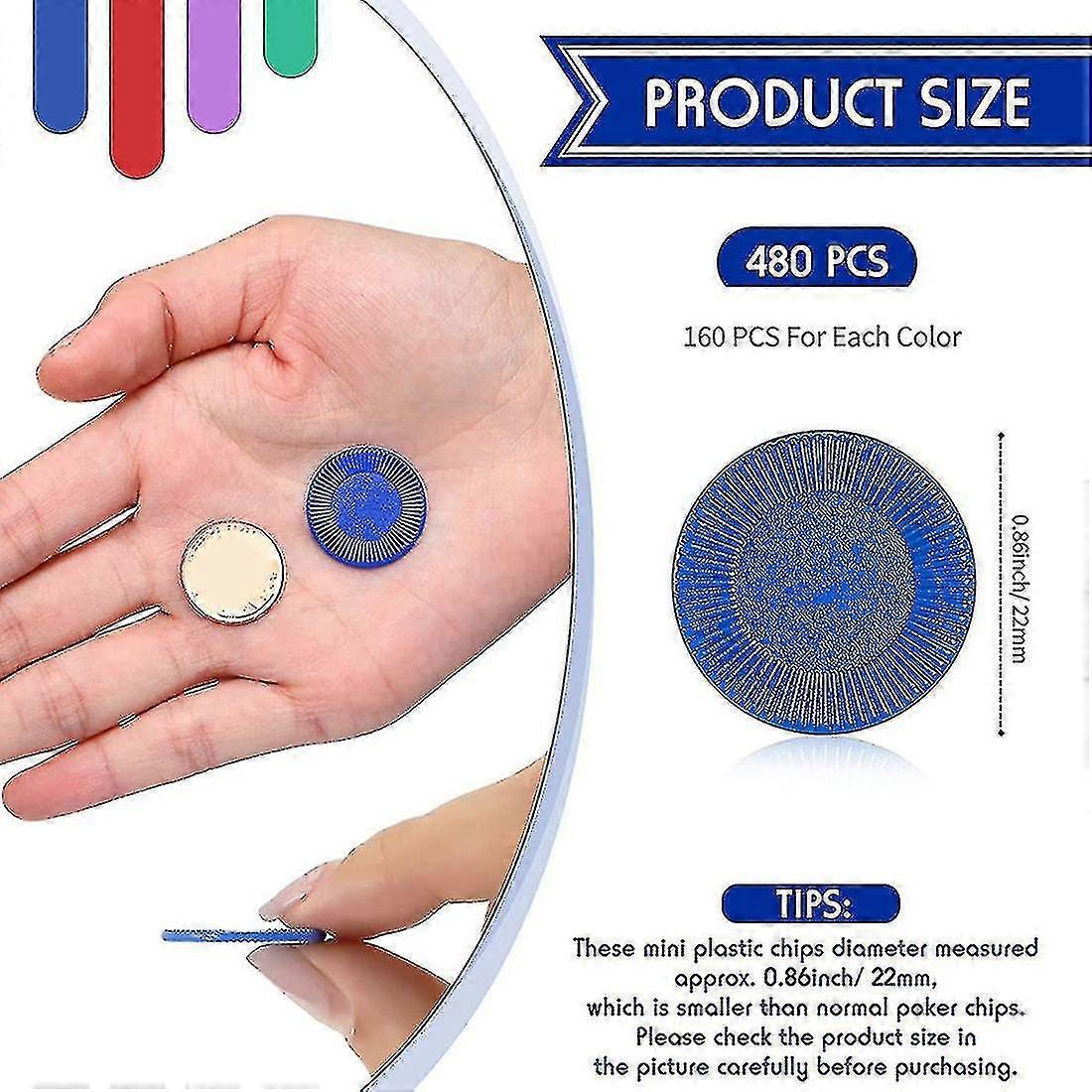 400 Pieces Plastic Poker Chips Game Chips 4 Colors Counter Card For Game Playing Counting Bingo ...