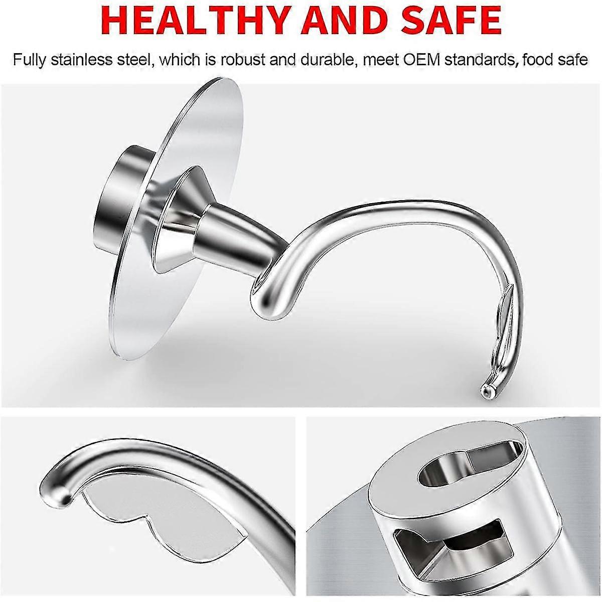 Stainless Steel Spiral Dough Hook for KitchenAid Stand Mixer, Fits 4.5 ...