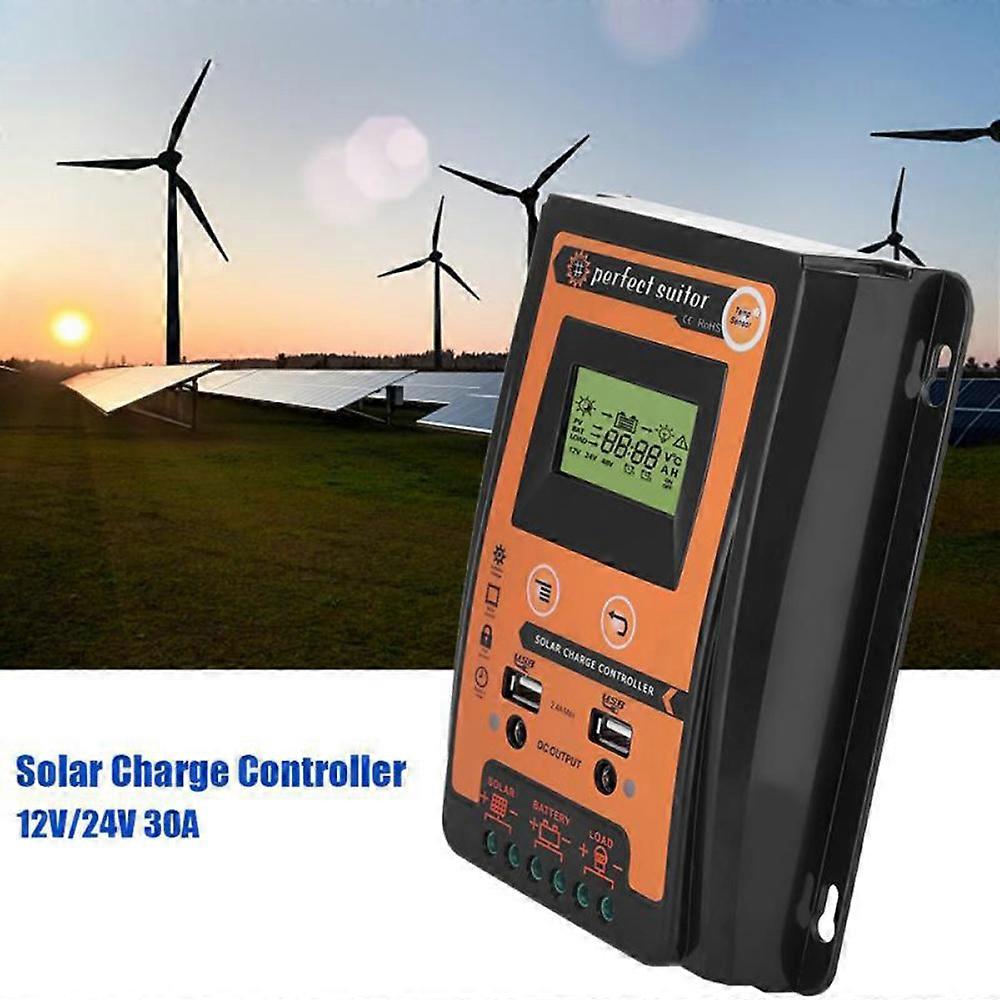 MPPT PWM Solar Controller 70A 50A 30A LCD Display Solar PV Charge Controller 12V 24V Battery ...