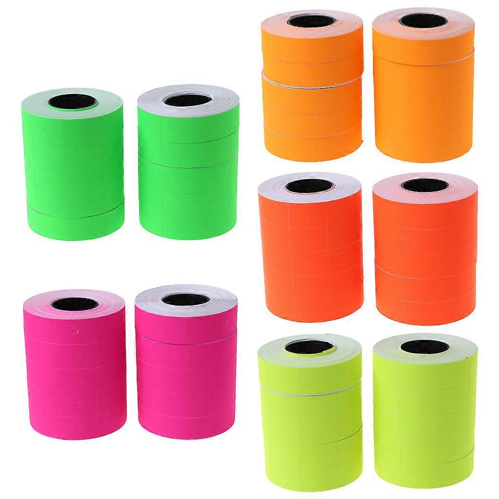 10 Rolls 5000 Pieces Double Row Colorful Price Label Paper Tag Mark ...