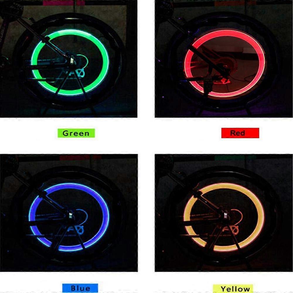 4 Pack LED Bike Wheel Lights, 4 Colors Waterproof Front & Rear Wheel ...