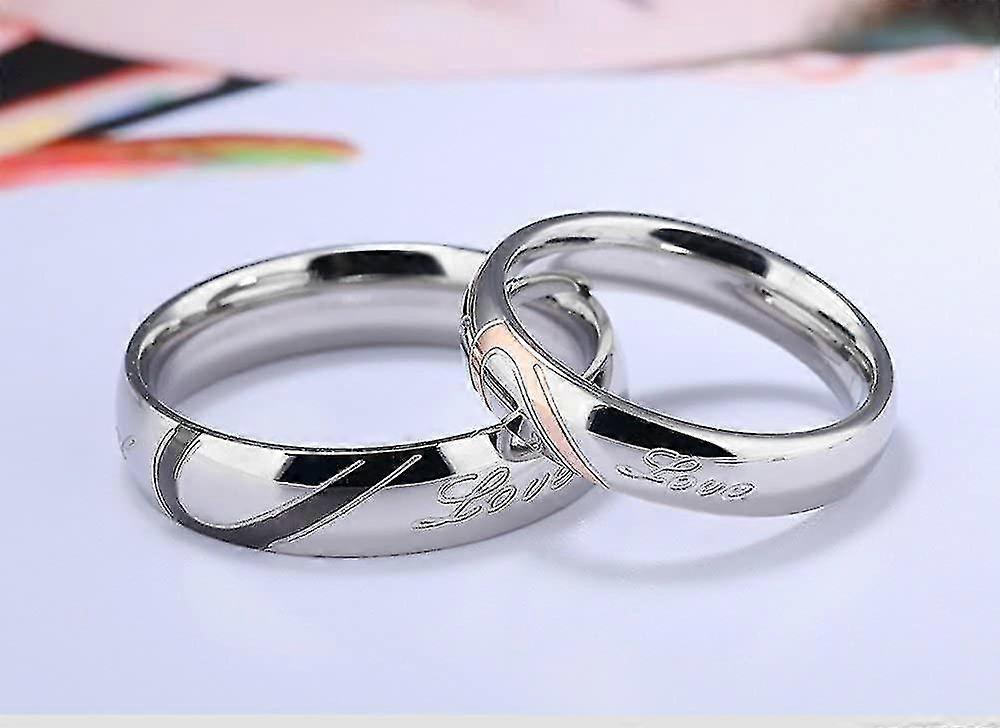 Rings For Couples His And Her Stainless Steel Heart Shape Matching Set ...