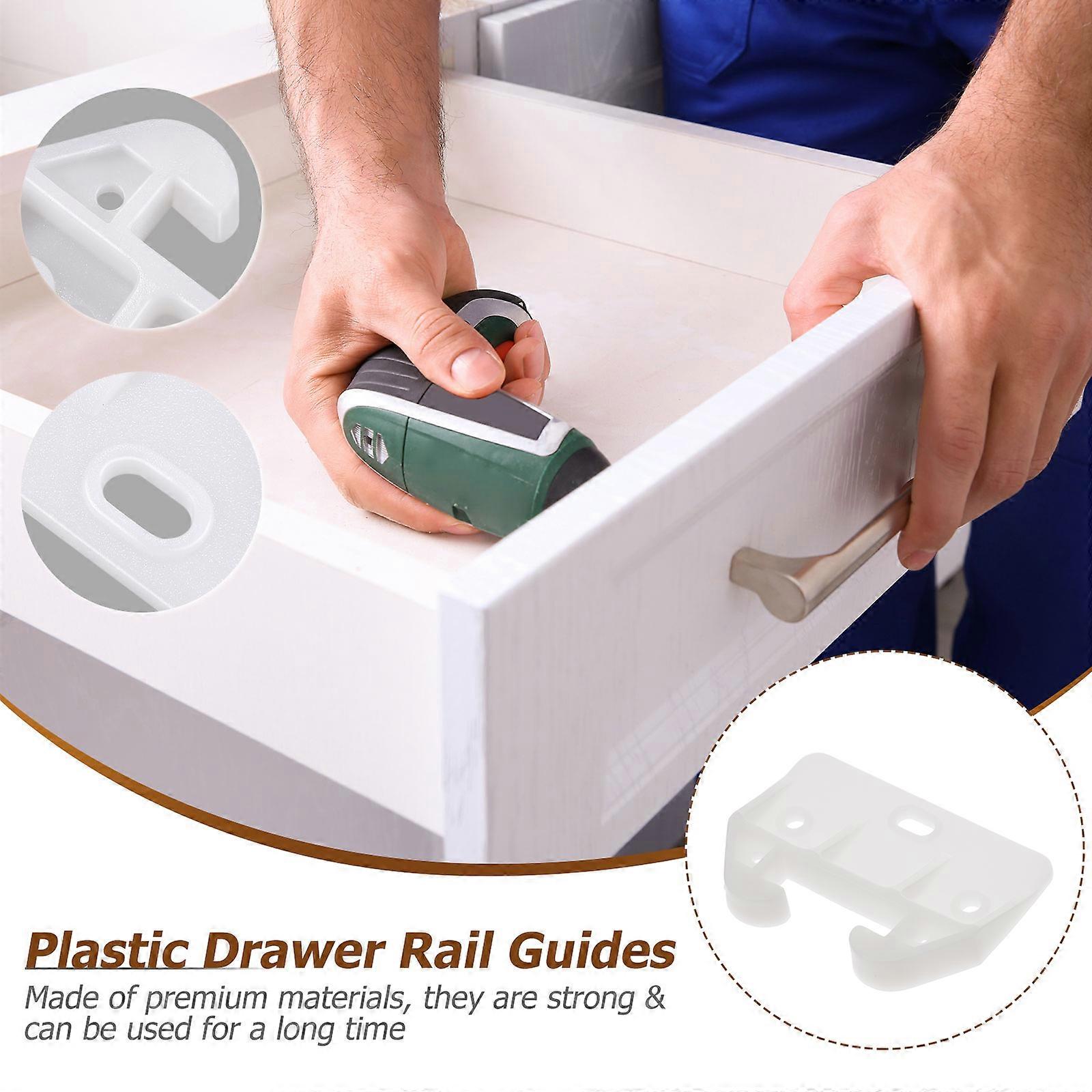 12 Pcs Cabinet Drawer Slides Plastic Track Guides Slides Cabinets ...