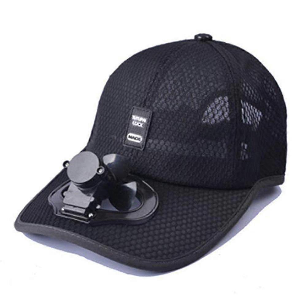 Air Cool Fan Hat Cap With Solar Sun Power For Cycling Energy Save Usb ...