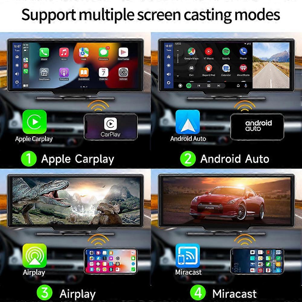 JIUYIN 4K 10.26 Inch Universal USB Carplay Android Auto Dashboard ...