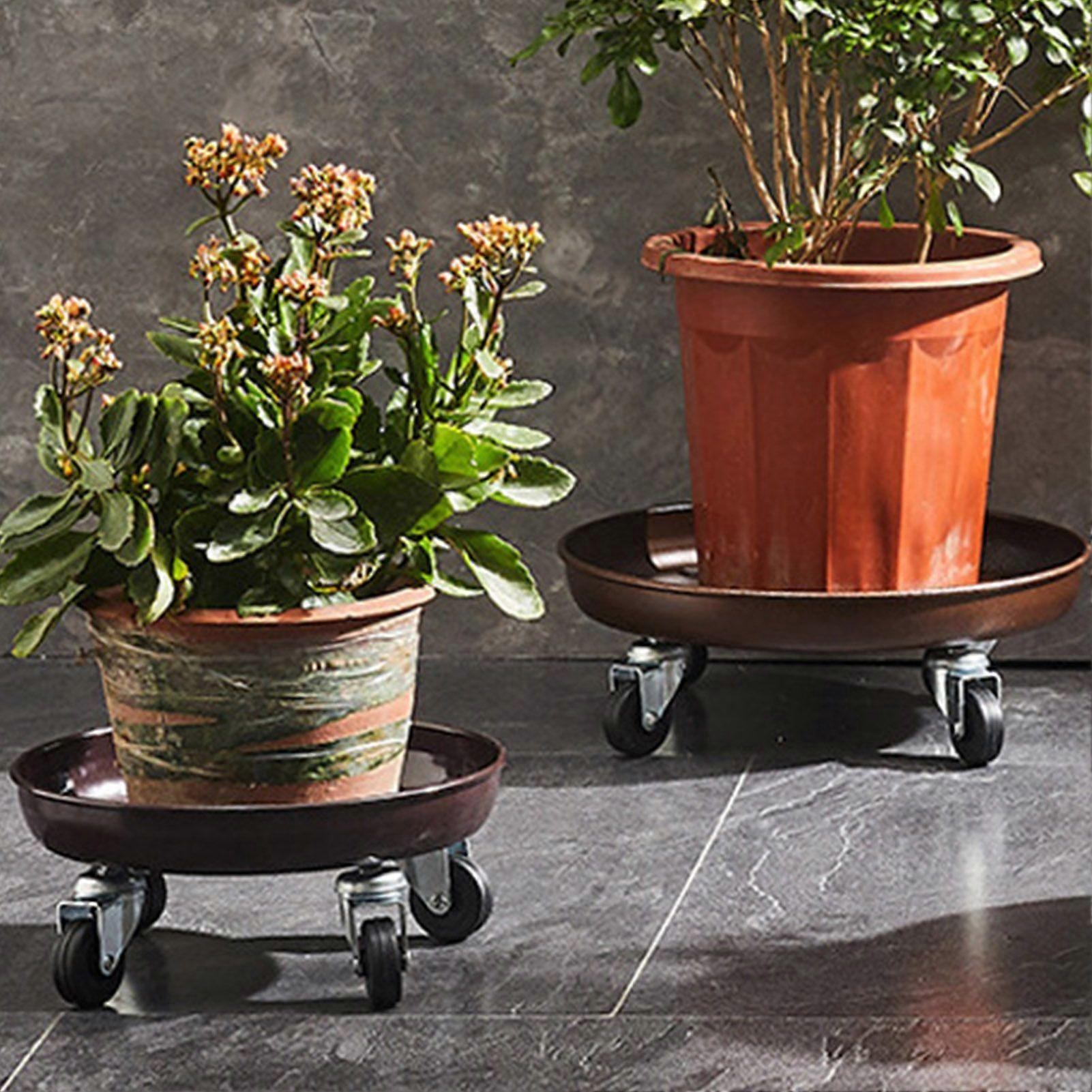 Metal Plant Caddy with Wheels Heavy Duty 360-degree Rolling Plant Dolly ...