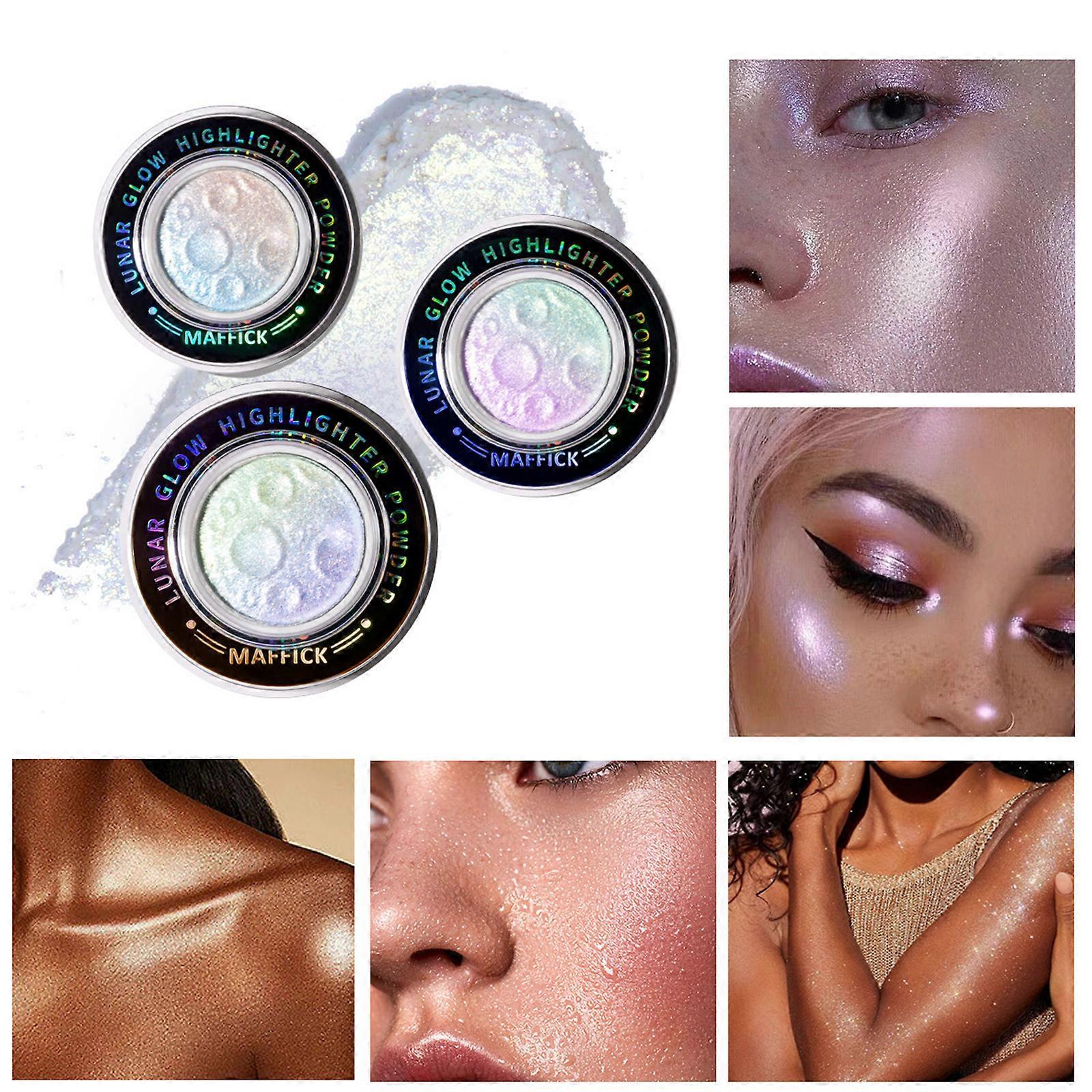 Lunars Glow Highlighter Powder Body Highlighter Makeup Palettes Smooth ...