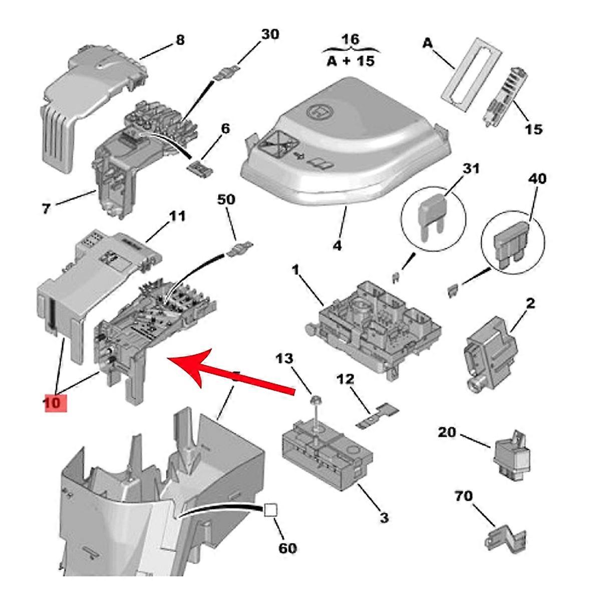 6500GR Battery Manager Battery Fuse Box for Peugeot 3008 308SW 308CC ...
