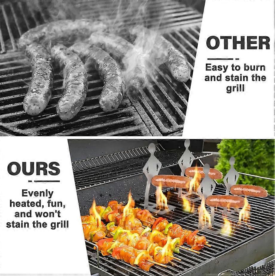 BBQ Roaster Rack Sausage Holder Portable Grill Rack Stainless Steel ...