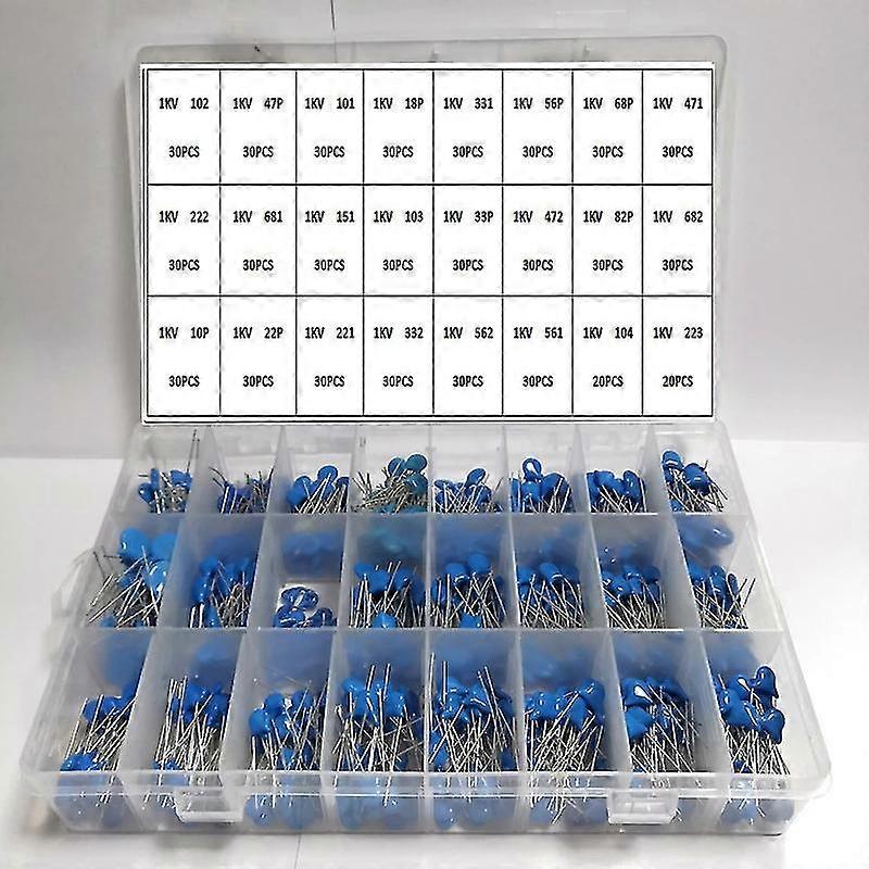 2025 1KV 2KV 3KV 24 Value High Voltage Ceramic Capacitor Assortment Box ...