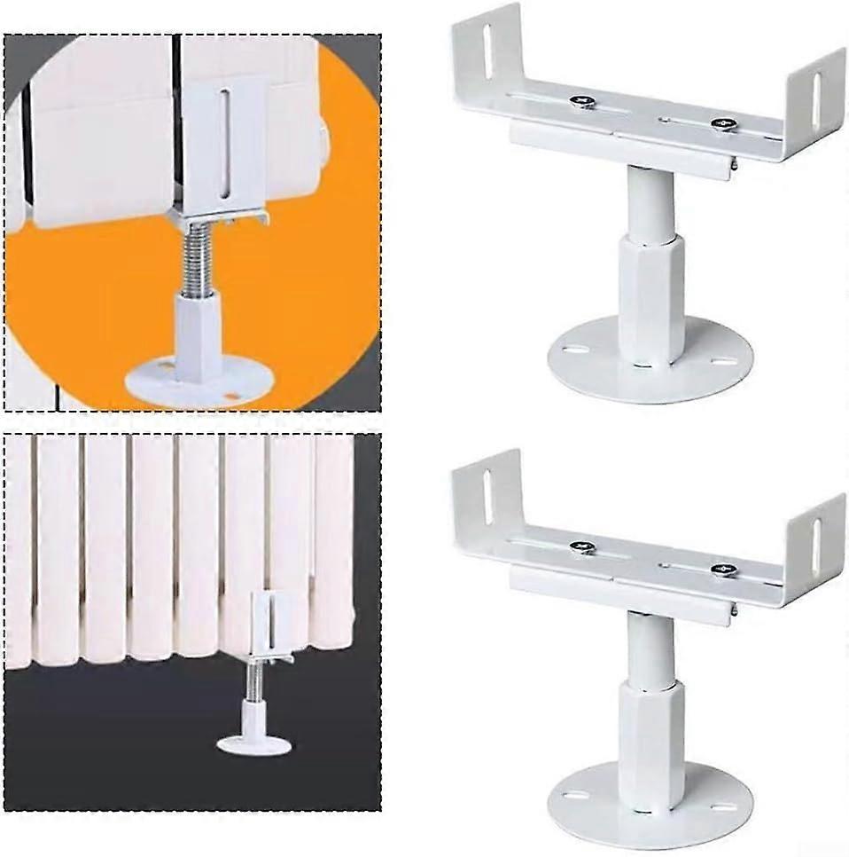 Radiator Brackets 18-23cm Tall Adjustable Column White Cast Support For ...