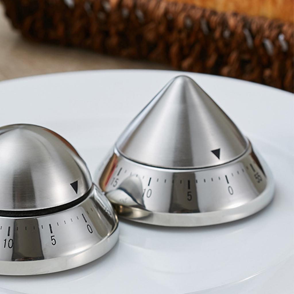 Cone Shaped Stainless Steel Kitchen Timer 60 Minutes Rotating Alarm ...
