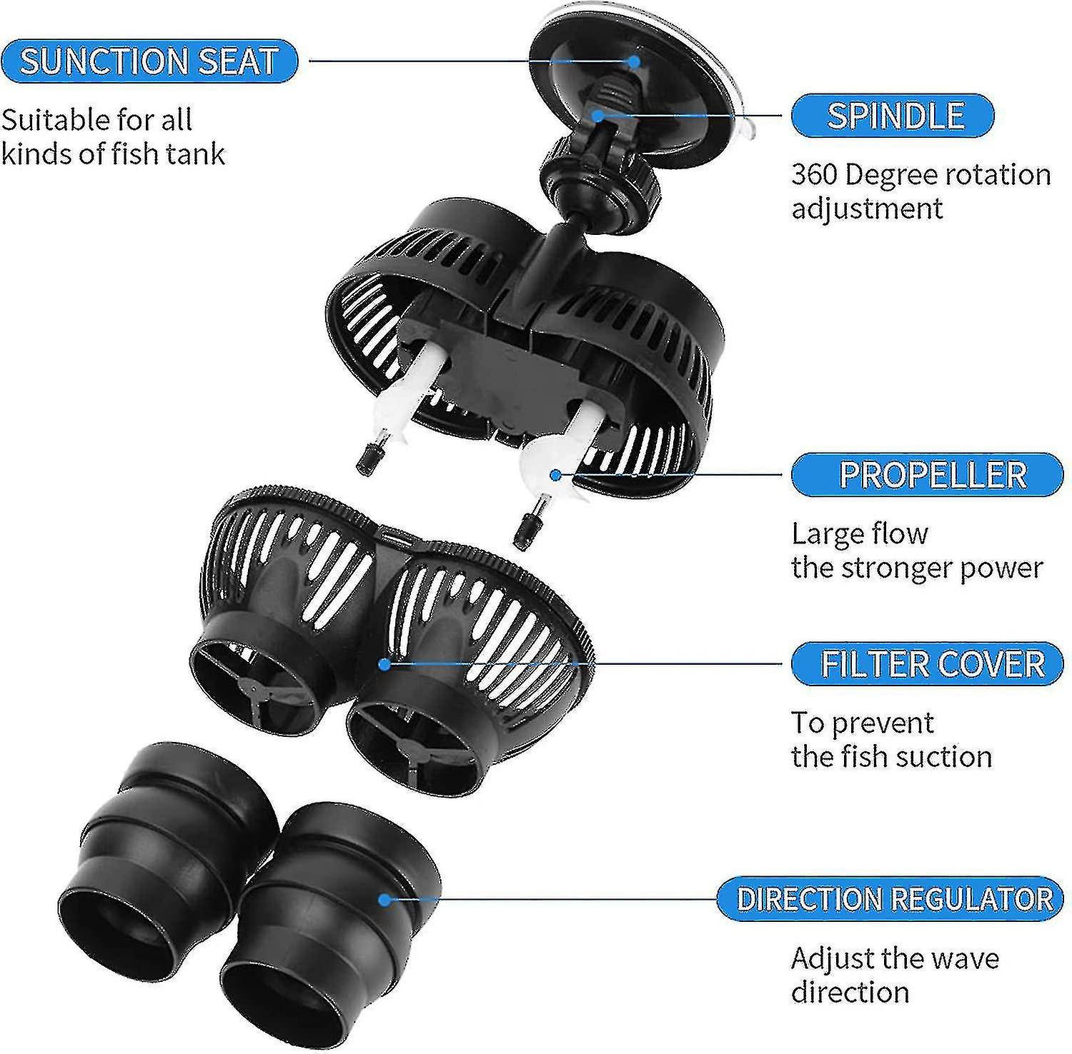 3000l/h Aquarium Wave Maker Fish Tank Wave Maker Fresh Water Pump ...