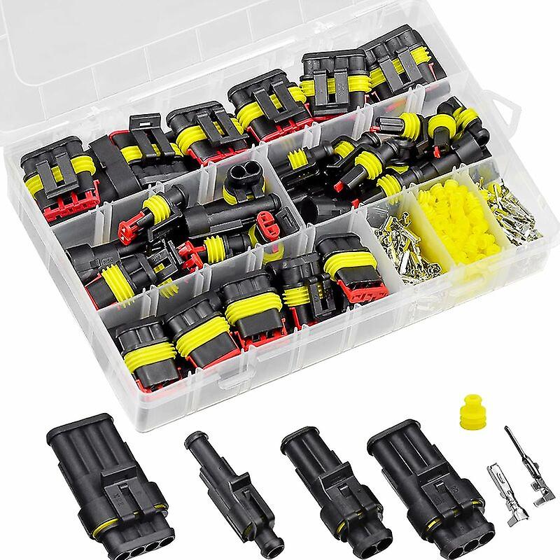 352Pcs Car Waterproof Electrical Terminal Plug, Waterproof 1/2/3/4 Pin ...