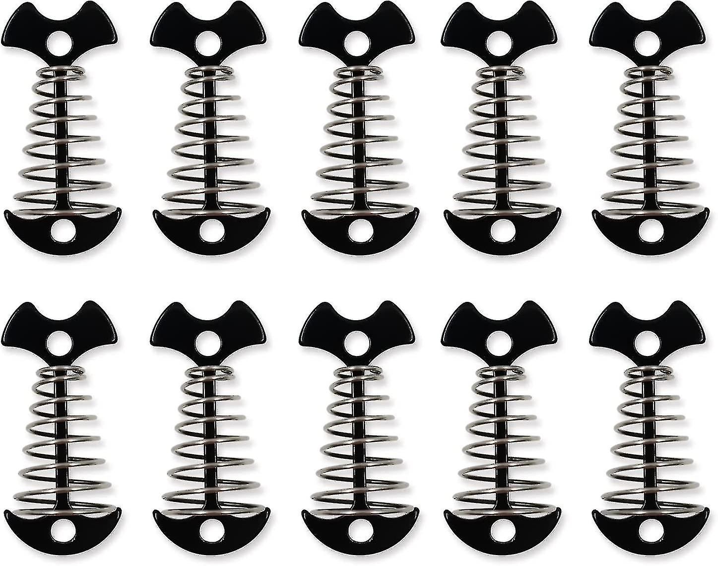 10 Pack Anchor Stakes With Spring Buckle Tent Rope Tensioner Windproof ...