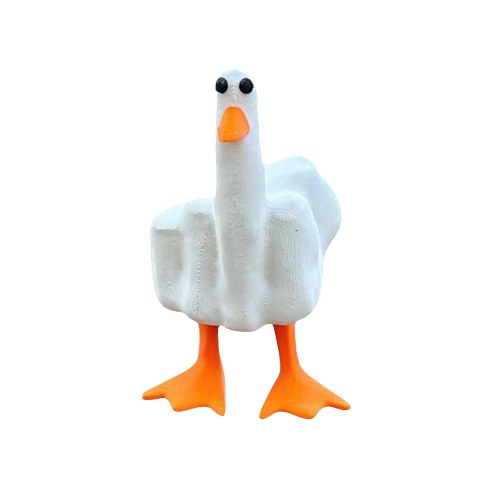 Funny Middle Finger Duck Decoration Resin Craft Desktop Cute Little ...