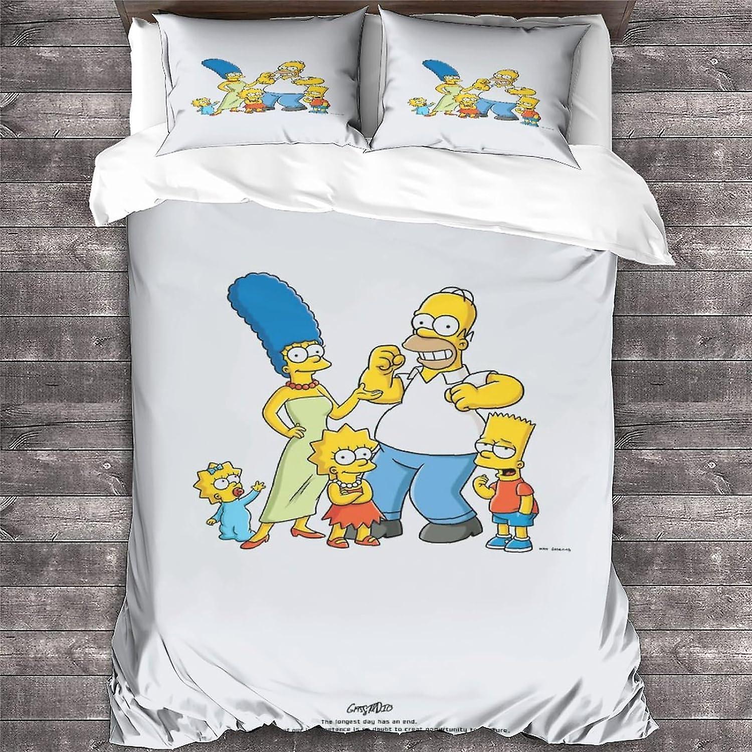 EKENOZ The Simpsons 3D Printed Duvet Cover Set Soft Microfiber Cartoon ...