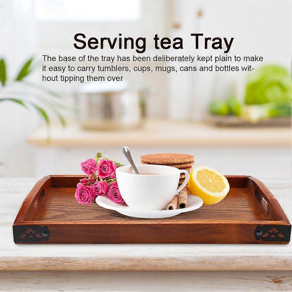 Large Wood Serving tea Water Drinks Tray Wooden Breakfast Tea Serving ...