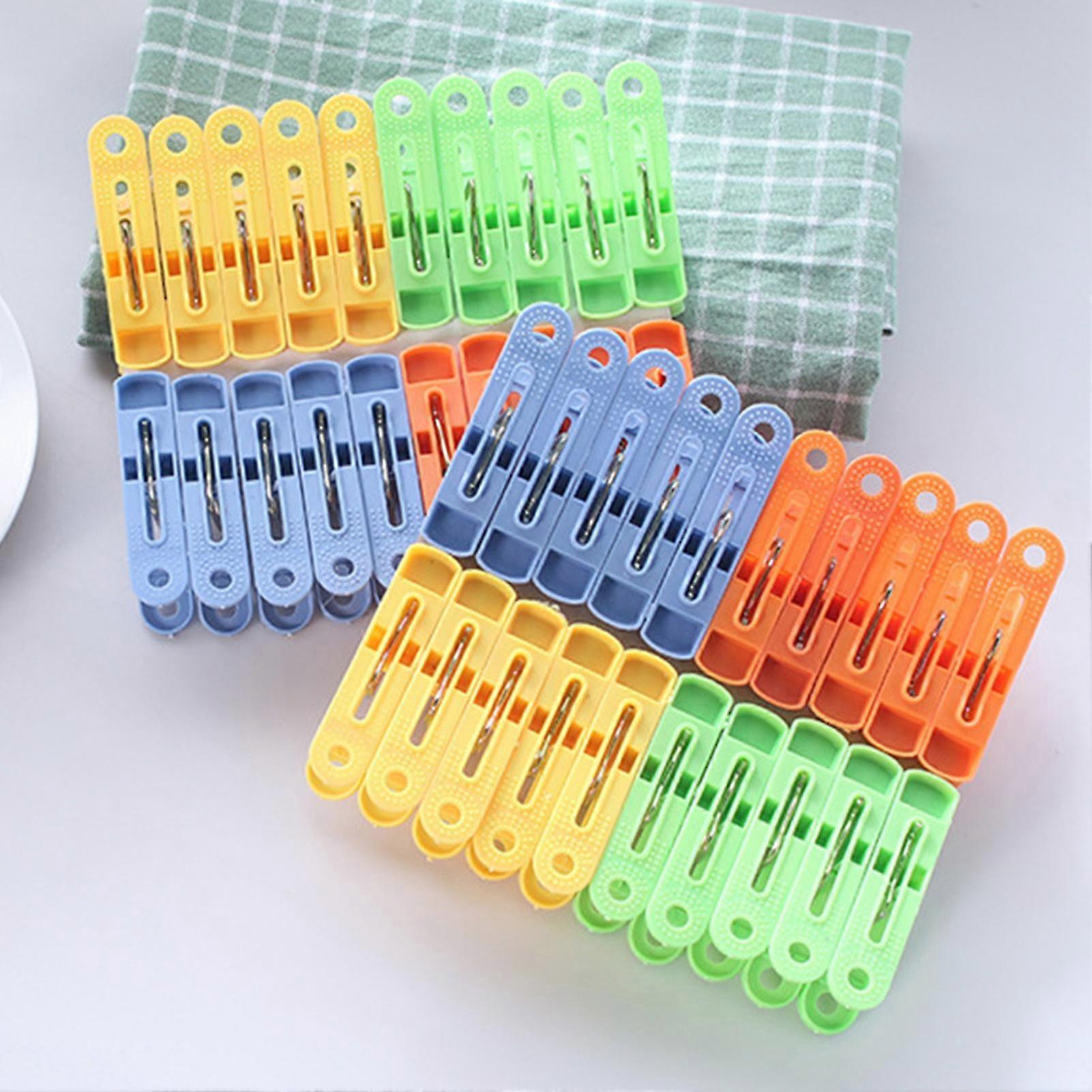 100pcs Clothespins Plastic Clips Laundry Clips With Springs For Outdoor ...