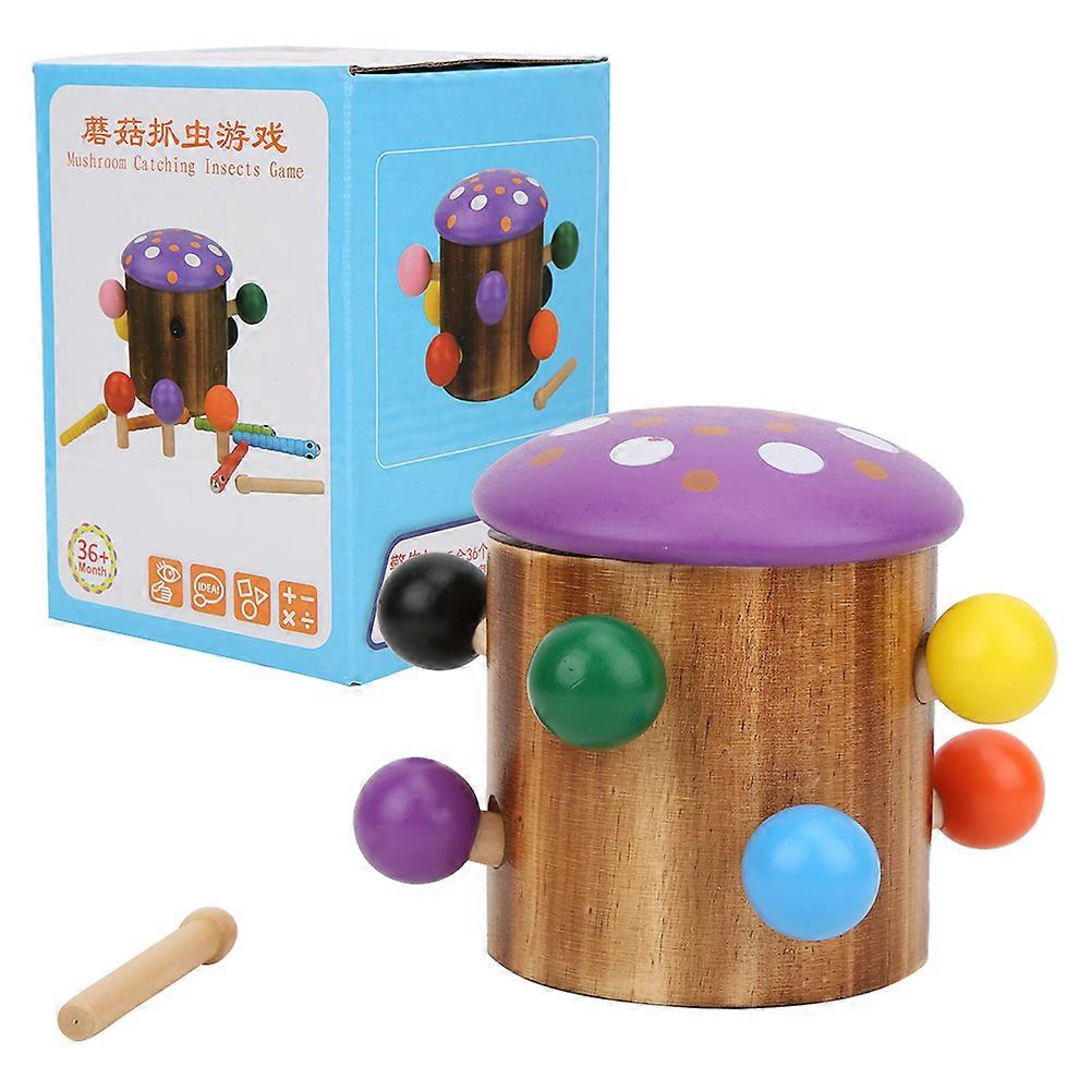 Mushroom Catch Worm Game Magnetic Wooden Toys Blocks for Kids Learning ...