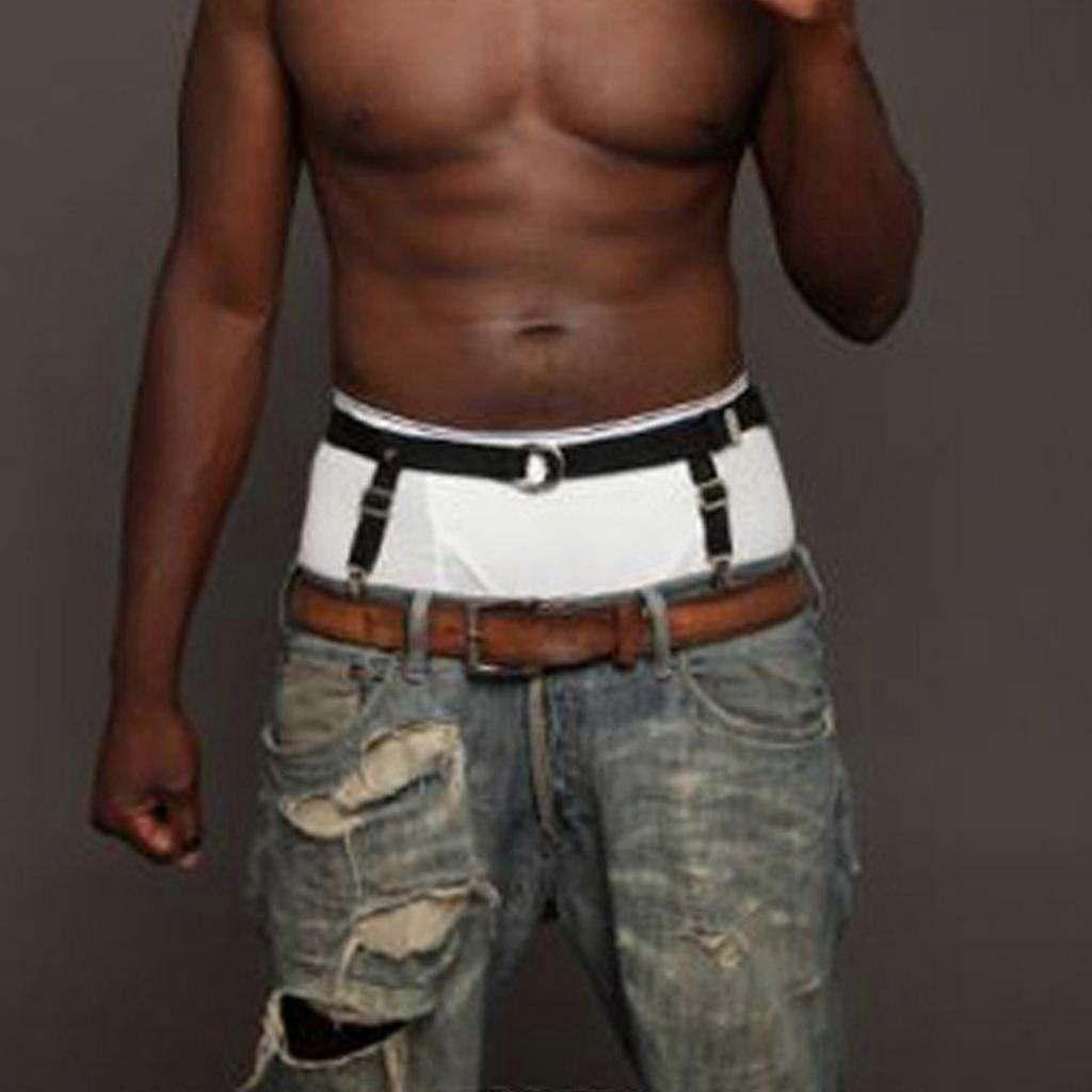 Mens Resår Resår Nylon Midjebälte med strumpeband hängslen Klämspännen ...