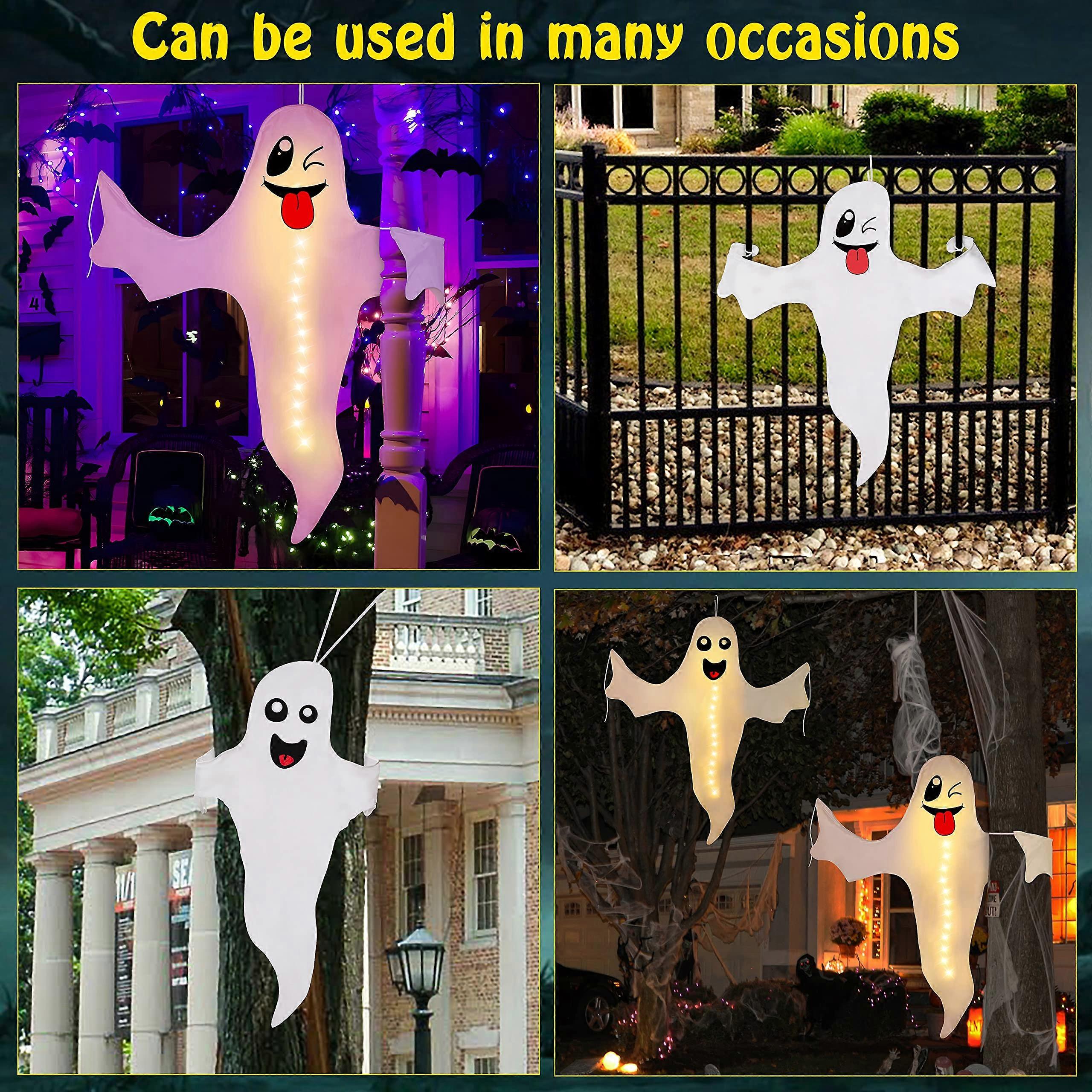 Hanging Ghost with Lights Large Spooky Outdoor Tree Wrap Ghost ...