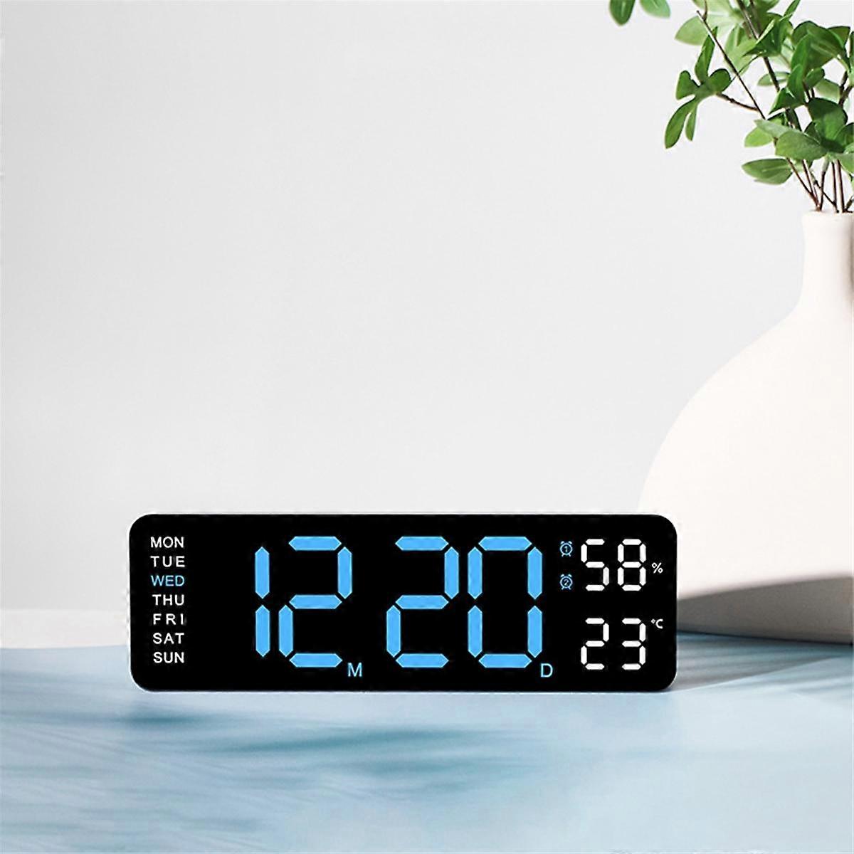 Large Digital Wall Clock Temperature and Humidity Week Display ...