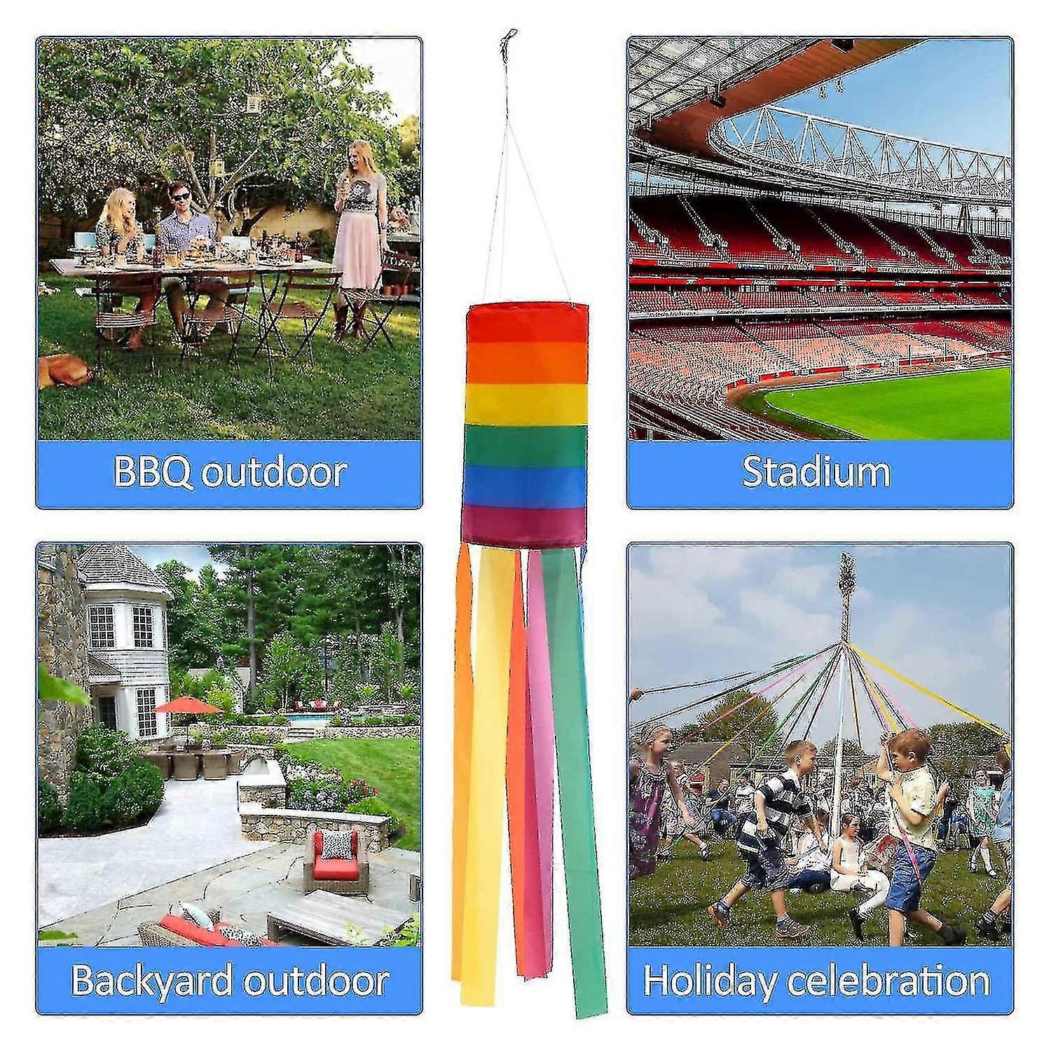 2 Pieces Windsock Colorful Hanging Decoration Windsock for Outdoor ...