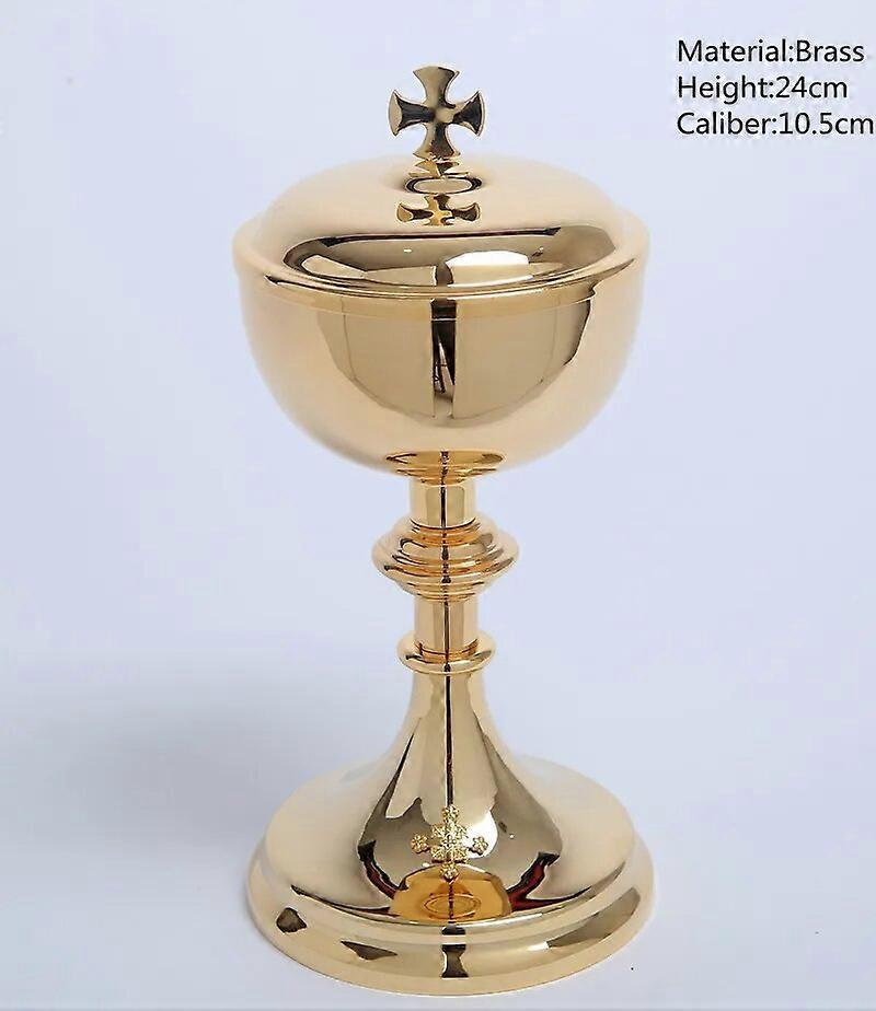Catholic Chalice And Paten Set Brass Gold Gilded Priest Ciborium With ...