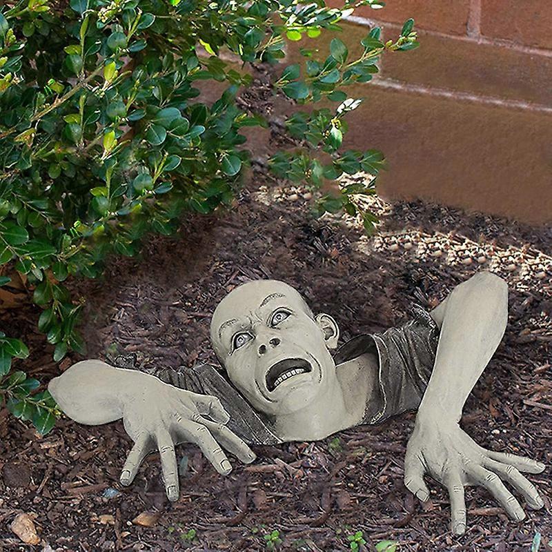 Halloween Crawling Zombie Horror Props Outdoor Garden Statue Graveyard ...