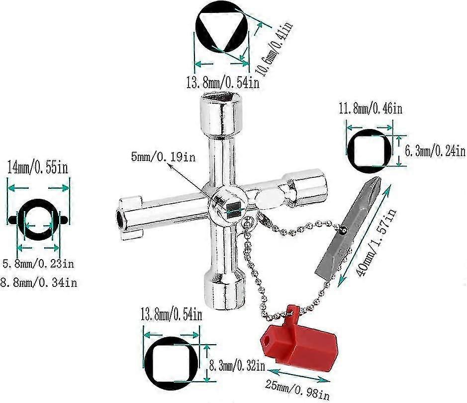 Control Cabinet Key Cross Key 4-way Multifunctional Universal Key, With ...