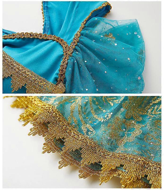 Aladdin Princess Jasmine Cosplay Full Set Girls Indian Belly Dance ...