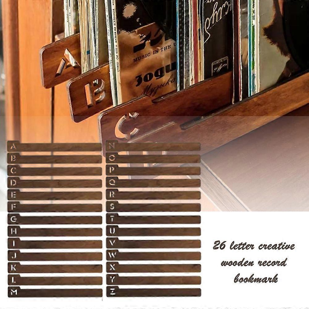 26pcs Vinyl Record Dividers, A-Z Wooden Vinyl Record Organizer, Vinyl ...