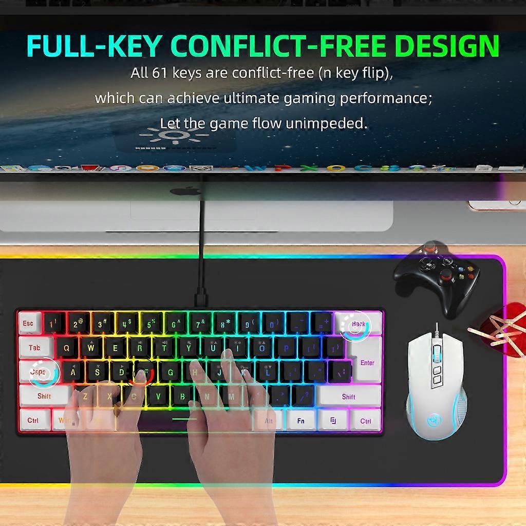 LED Backlit Gaming Keyboard and Mouse Combo 10 Million Clicks Button ...