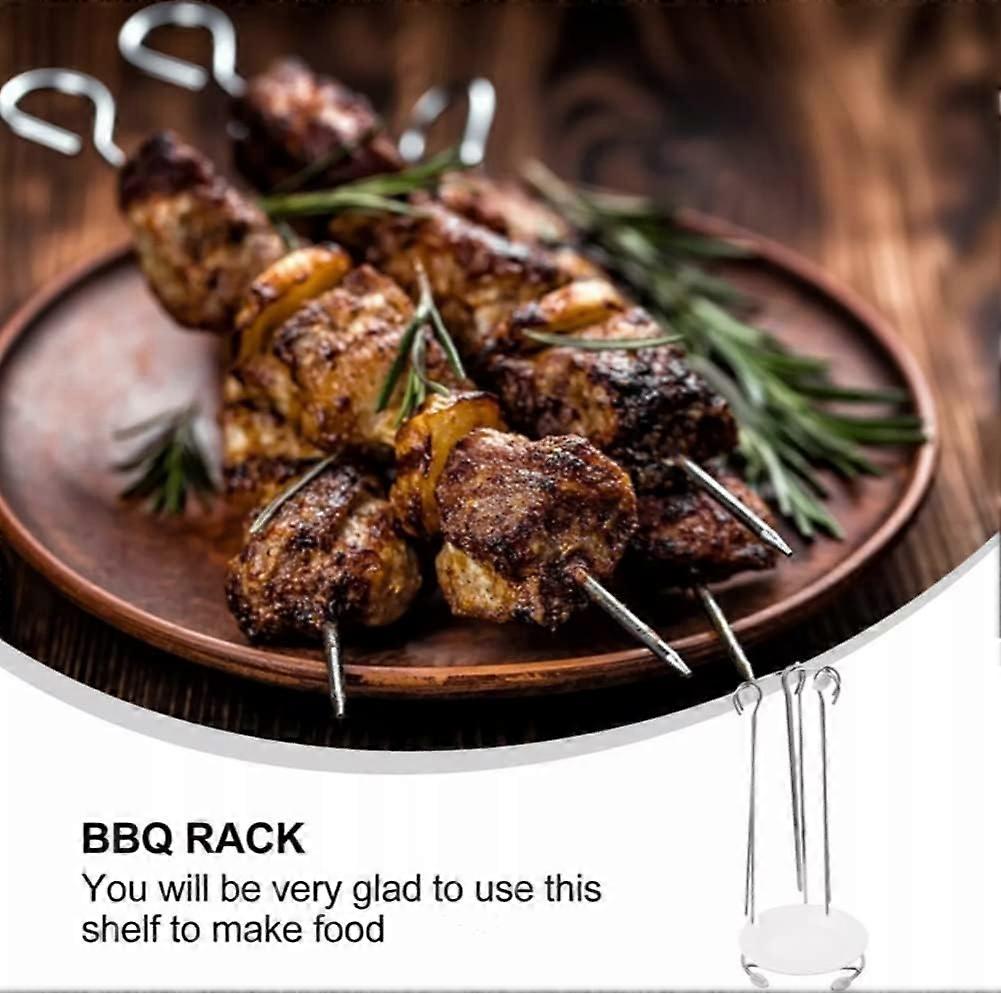 Barbecue Skewers and Rack Set, 4Pcs Stainless Steel Kebab Skewers with ...