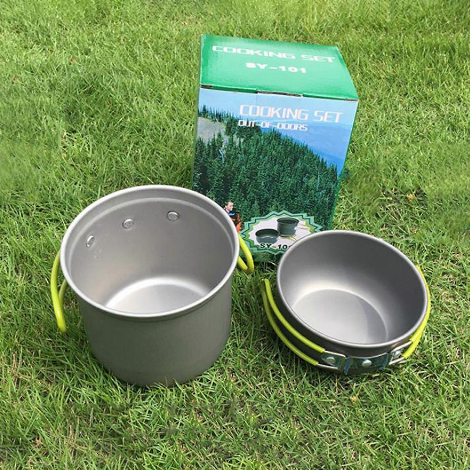 Camping Set Of Pots And Pans Scratch And Heat Portable Cookware ...