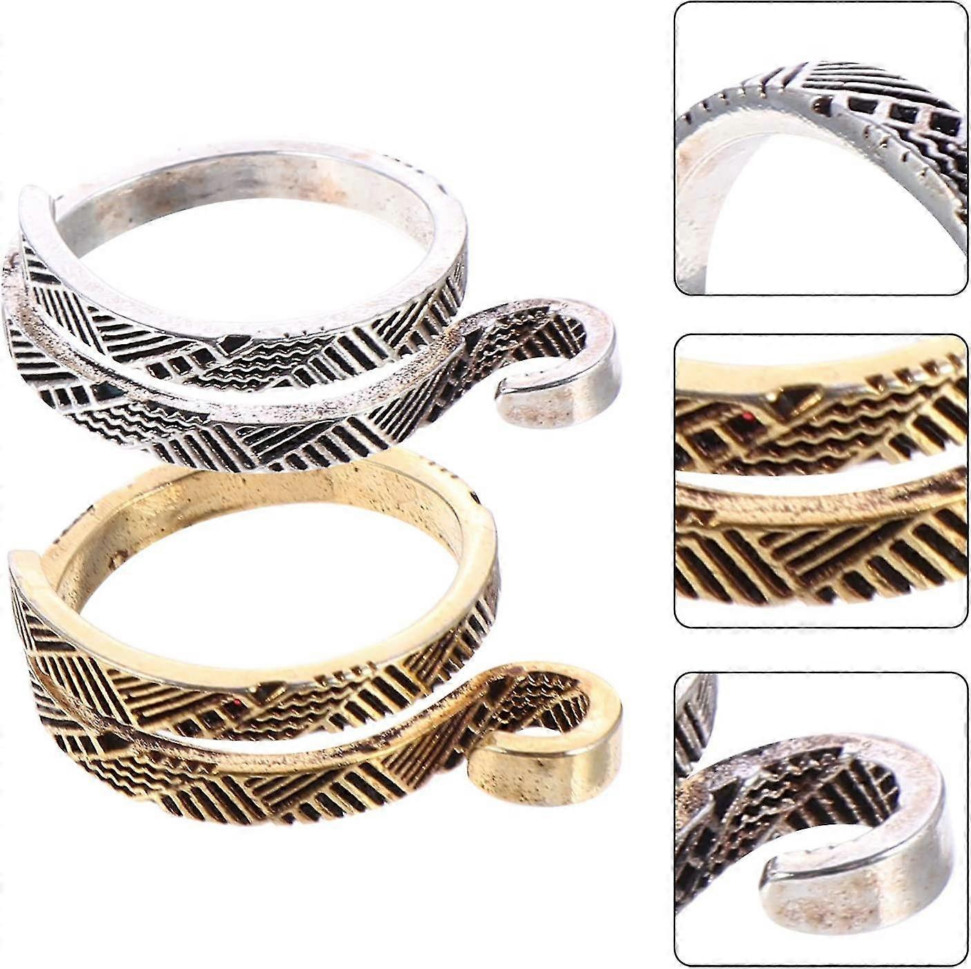 Knitting Crochet Loops Ring Knitting Thimble Ring Adjustable Braided Finger Rings For Knitting ...