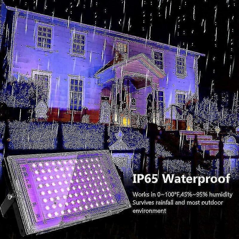 2pcs 100w Uv Led Floodlight Blacklight Ip65 Waterproof, Ultraviolet Led ...