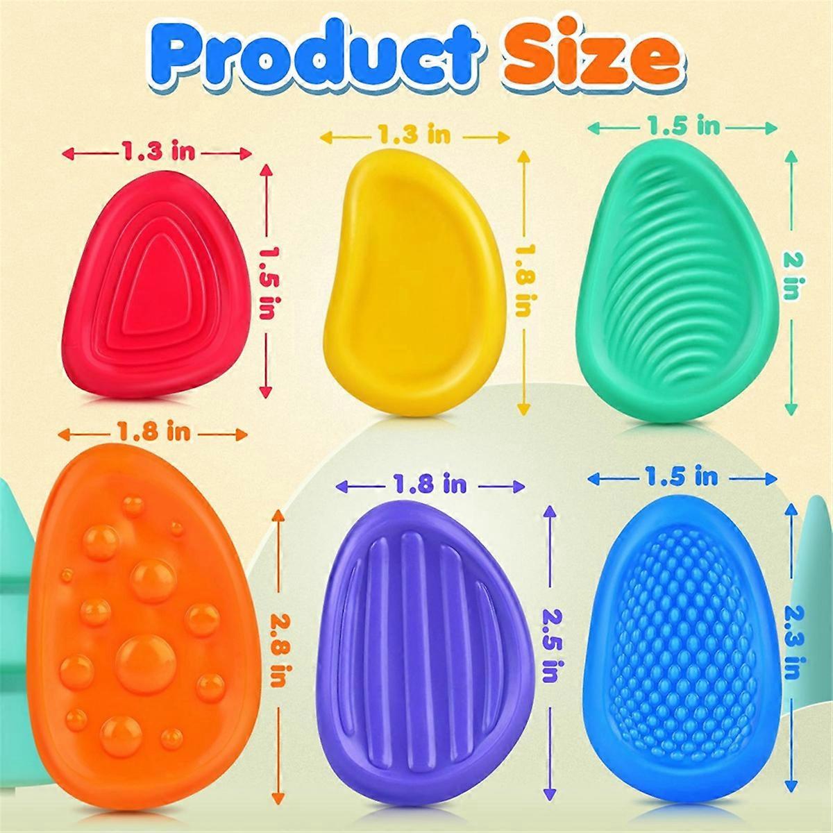 6Pack Sensory Stone Textured Worry Stone for Autism Kids Calming Down ...