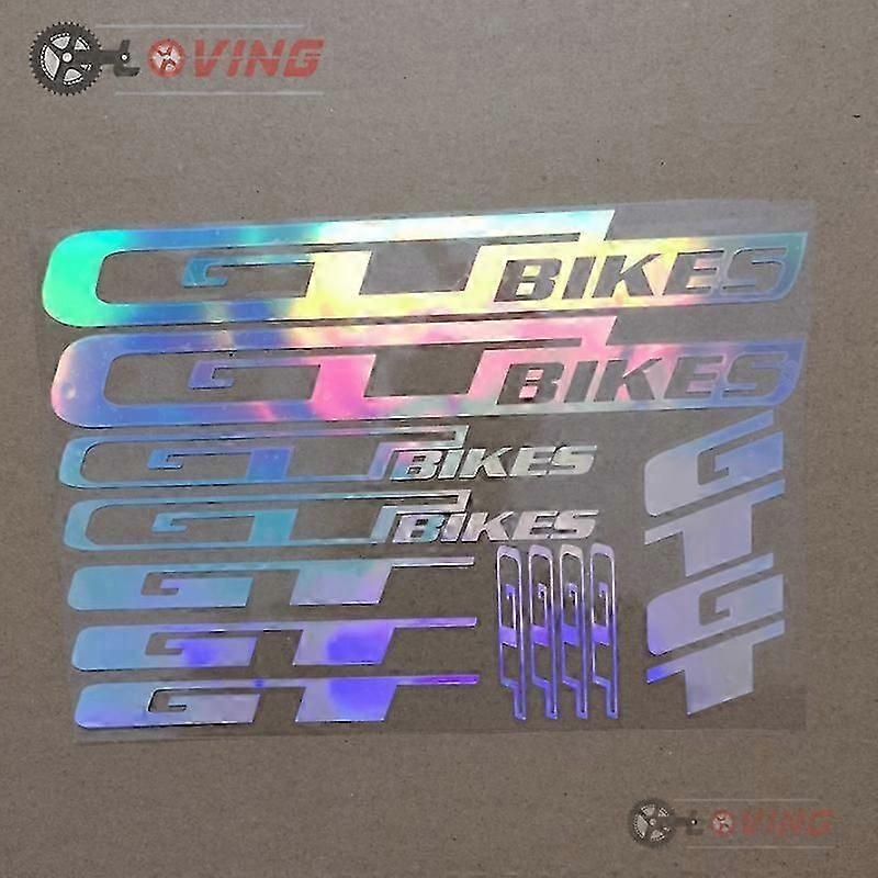 13pics/set Frame Stickers Gt Laser Reflective Stickers Diy Bike Decals ...