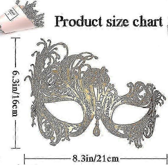 1 Piece Gold Venetian Mask, Metal Masquerade Mask, Couple Mask, Prom ...
