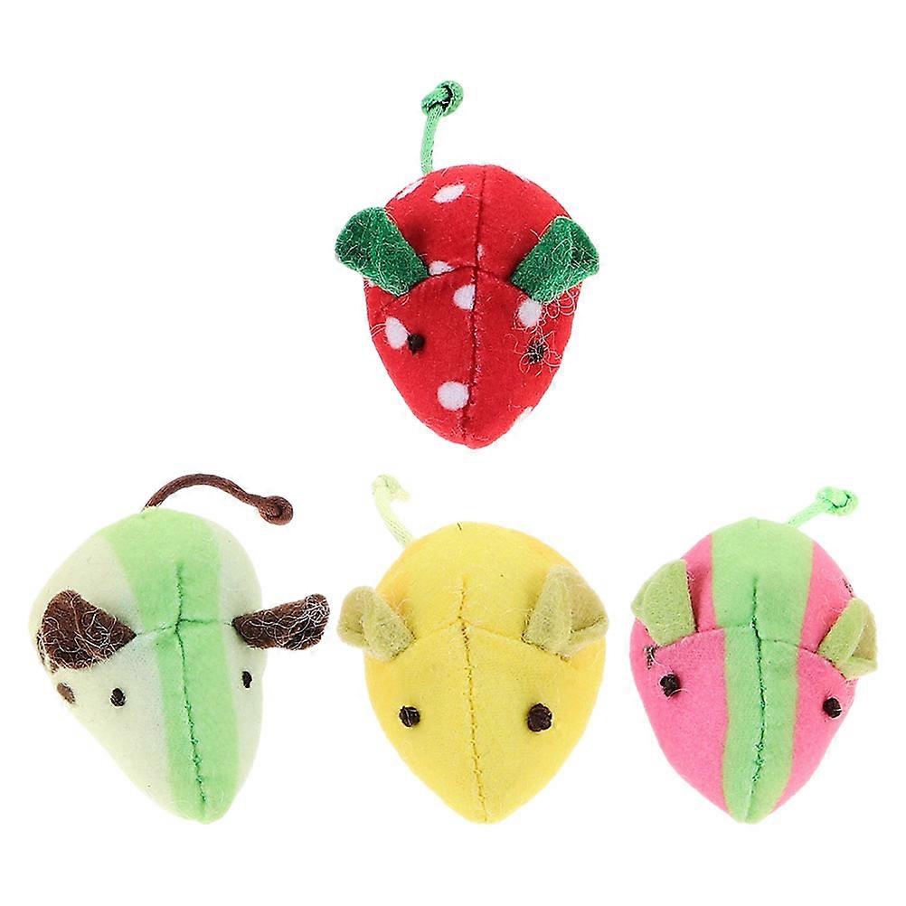 Cat Mint Toy Fruit Mice Indoor Play 4Pcs | Fruugo UK