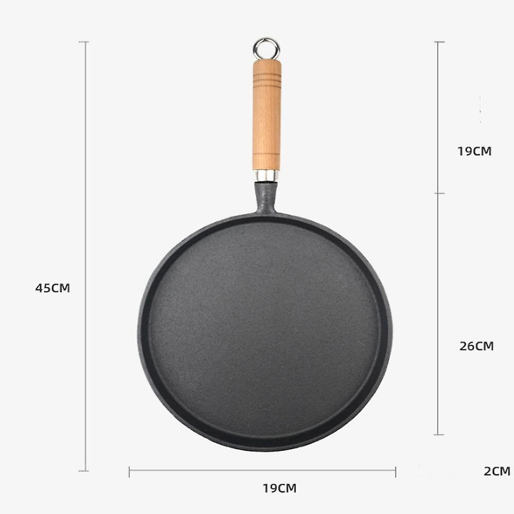 Cast Iron Flat Pan: 26cm Pre-seasoned Skillet for Pancakes, Crepes ...