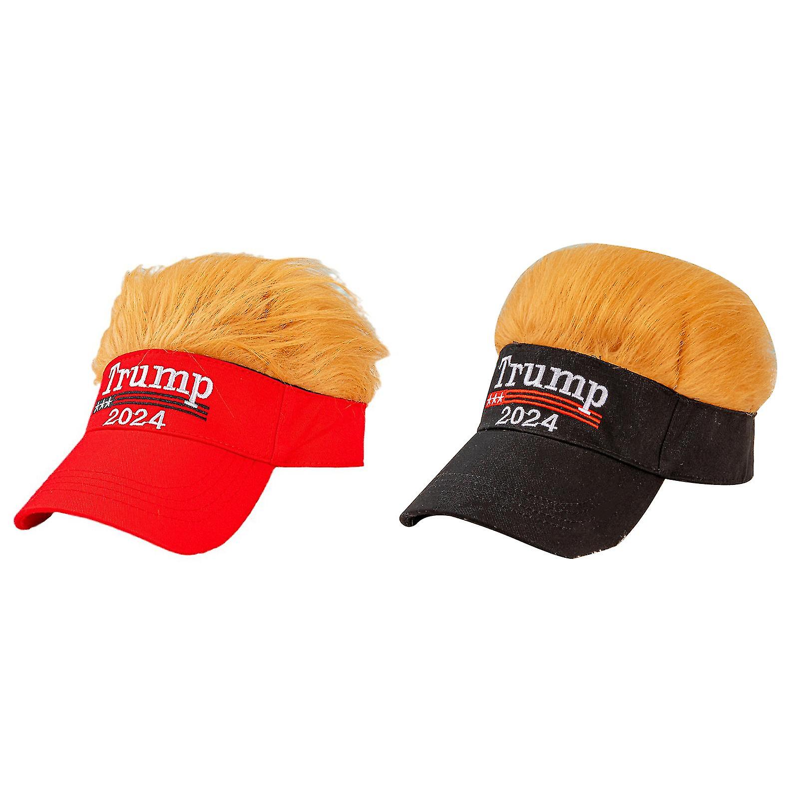 New Upgraded Trump 2024 Hat With Hair,Donald Trump Make America Great ...