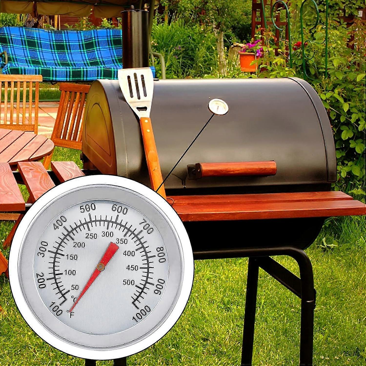 BBQ Thermometer Gauge,Stainless Steel Charcoal Grill Smoker Temperature ...