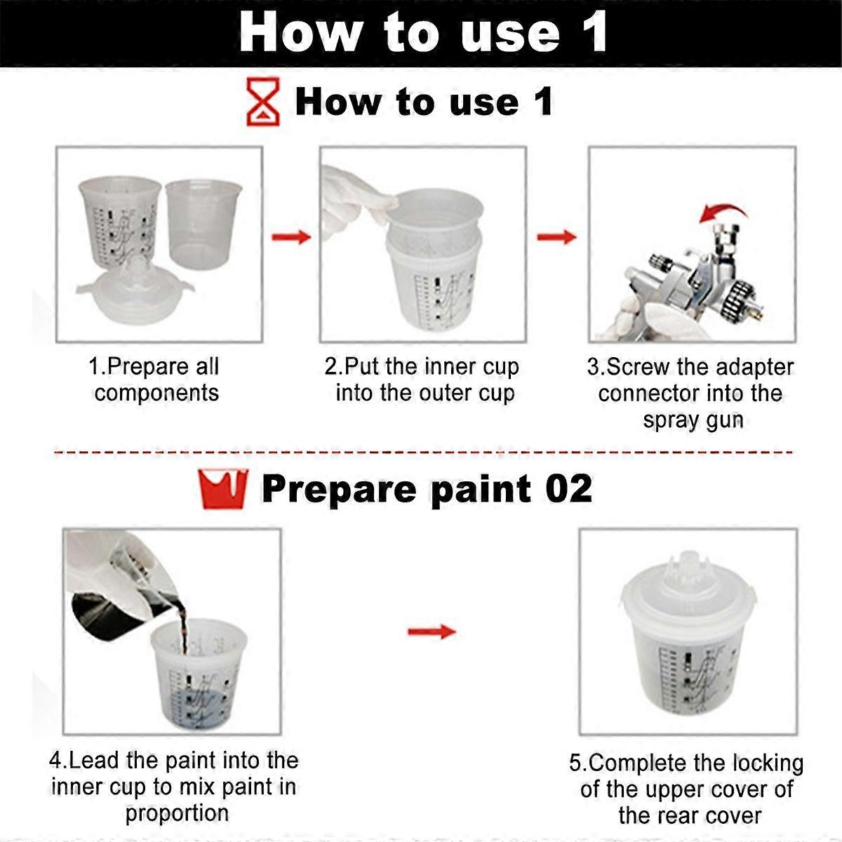 Master Paint System Disposable Paint Cup Liners & Lid System, 50 Pack ...