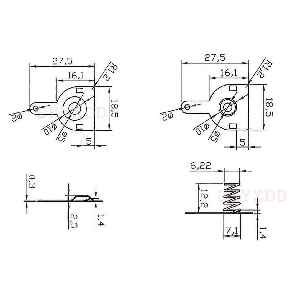 50pair (100pcs) 18650 battery Pack 16MM*185MM Spring Contact Piece ...